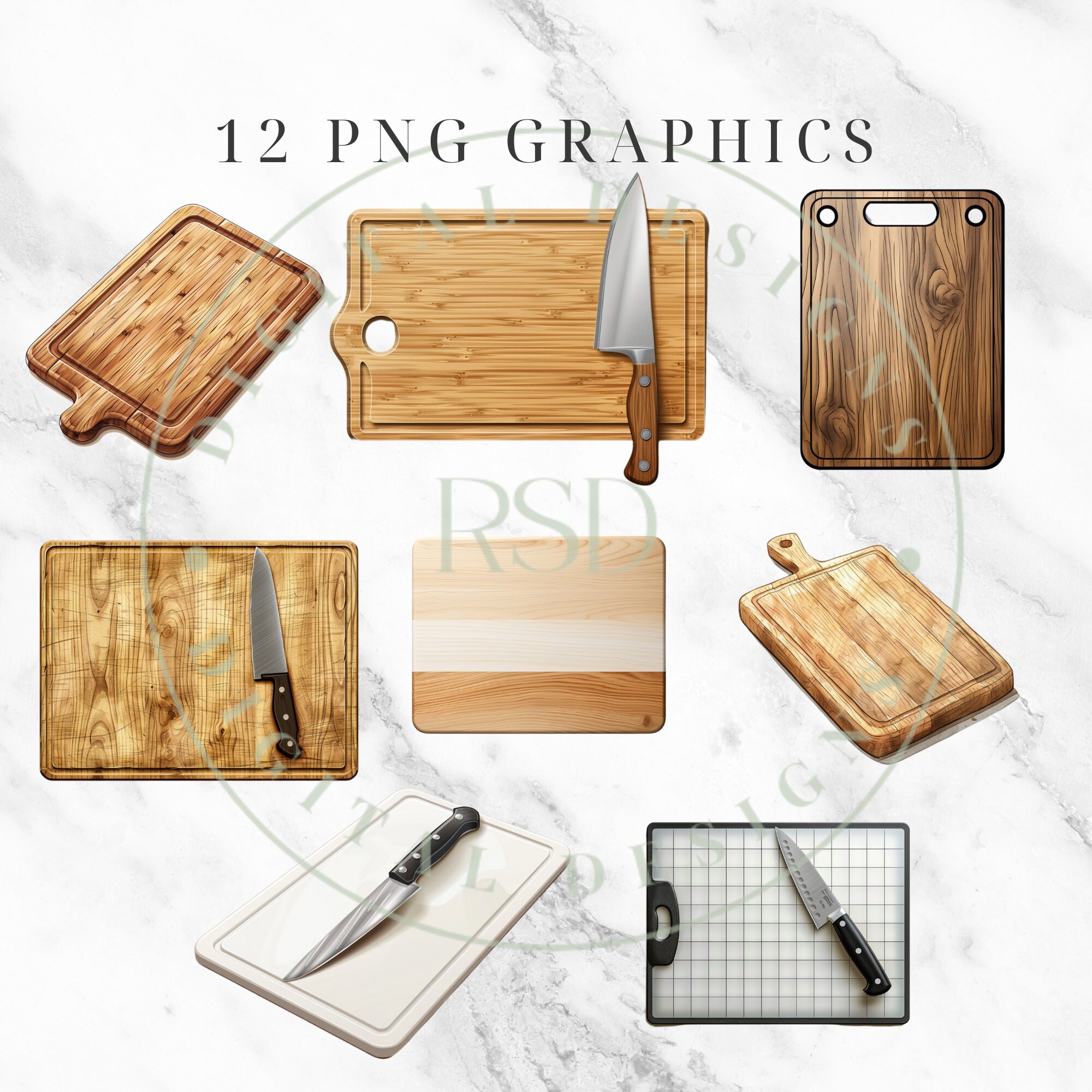 Cutting Board Clipart Bundle/kitchen Clipart/cutting Mat Clipart/food ...