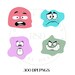 Cartoon Funny Face Clipart/paint Splat Face Graphics/blob Funny Face ...