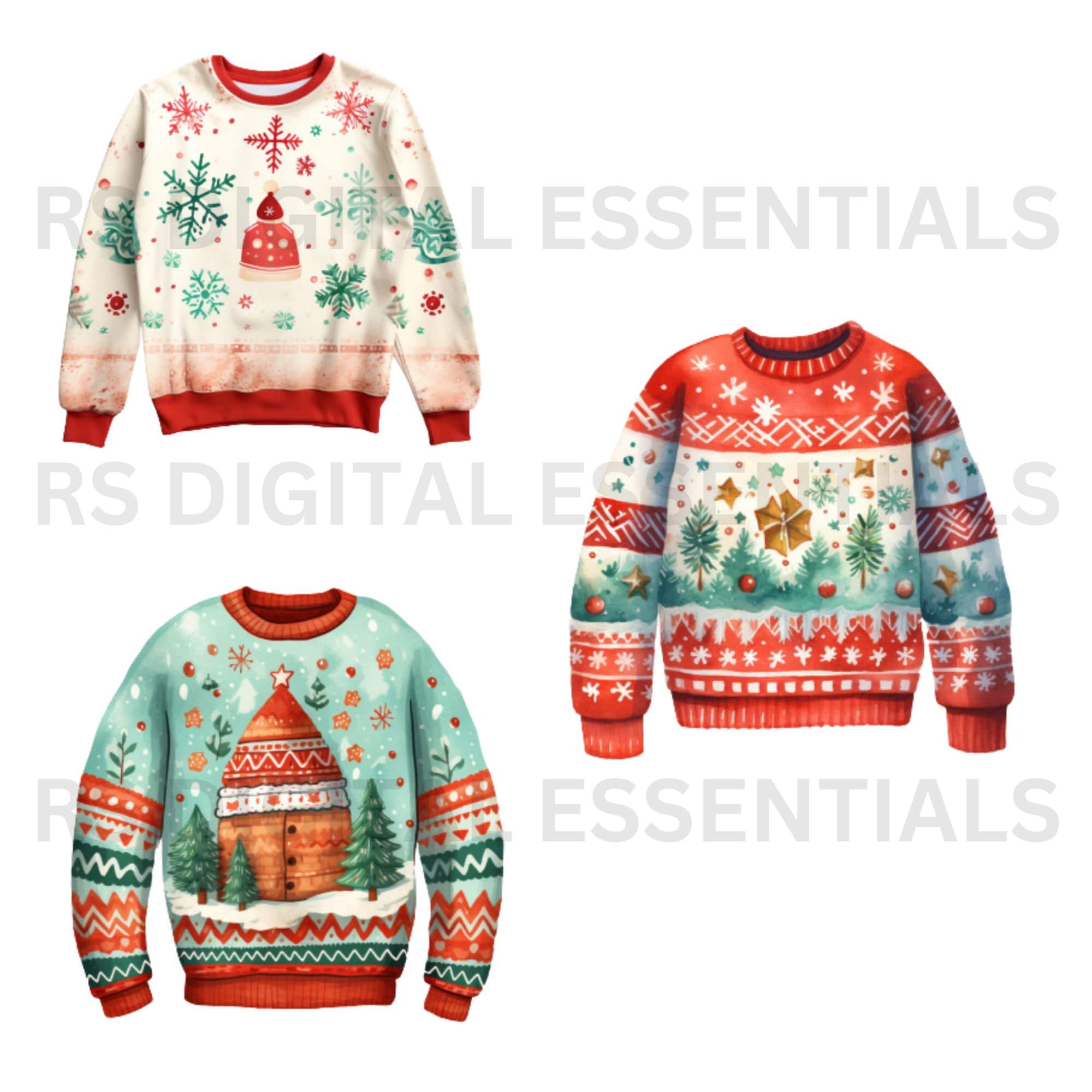Ugly Christmas Sweater Clipart/christmas Sweater Graphics/funny ...