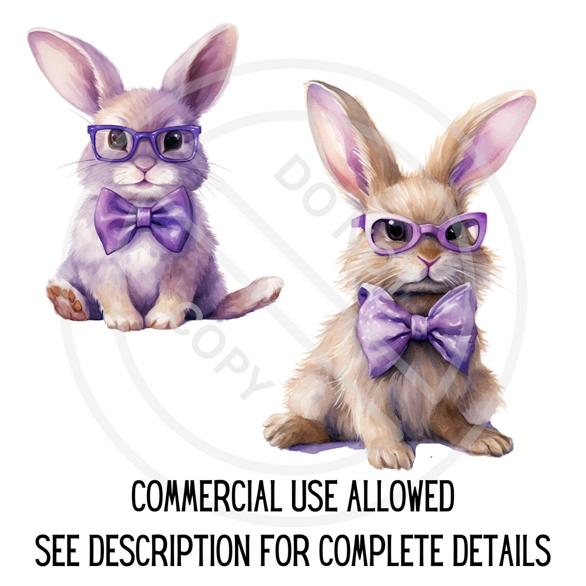 Bunnies With Glasses Clipart Bundle/14 Rabbits With Sunglasses Png's ...