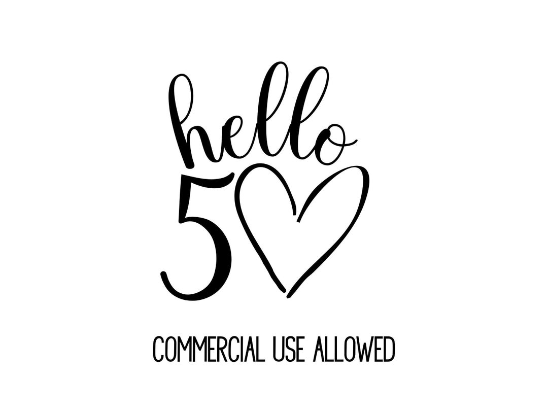 Hello 50 PNG Sublimation Digital Download/printable Jpg/50th Birthday ...