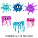 Cartoon Funny Face Clipart/paint Splat Face Graphics/blob Funny Face ...