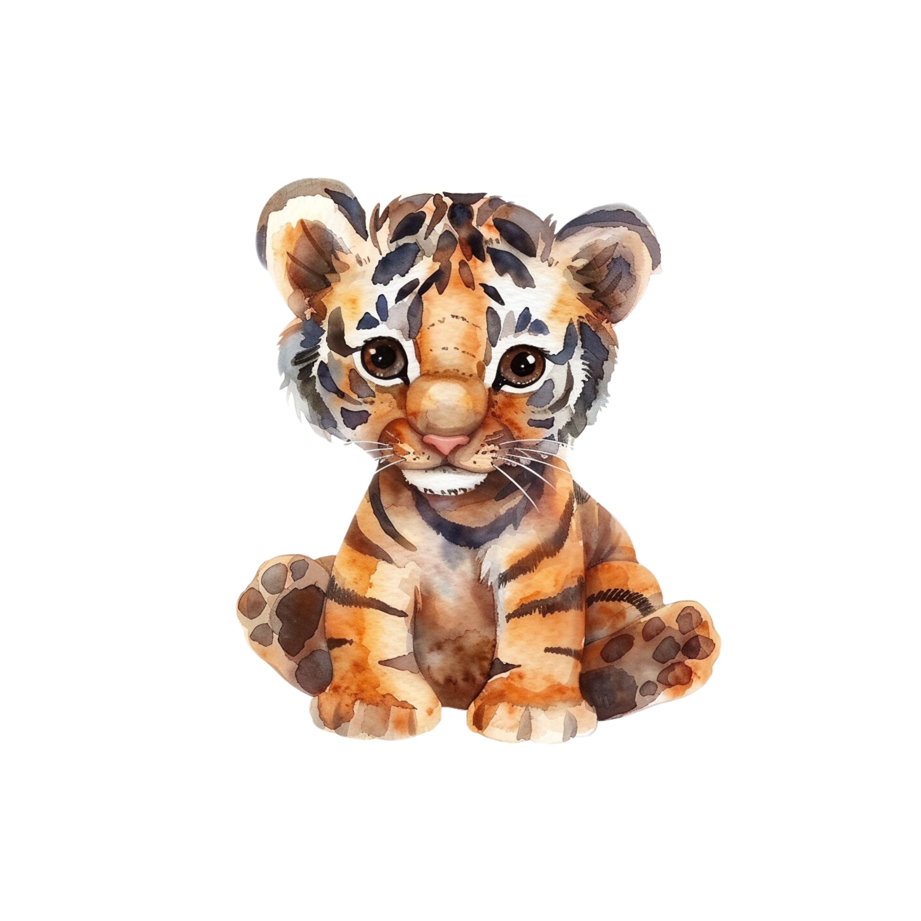 Watercolor Baby Tiger Clipart/3 Cute Tiger Graphics/tiger Sublimation ...