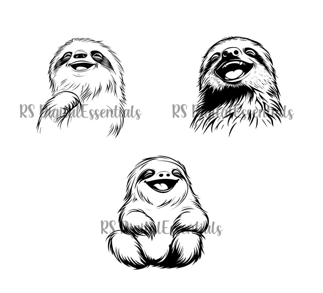 Laughing Sloths PNG and Svg/sloth Sublimation Design/funny Sloth T ...