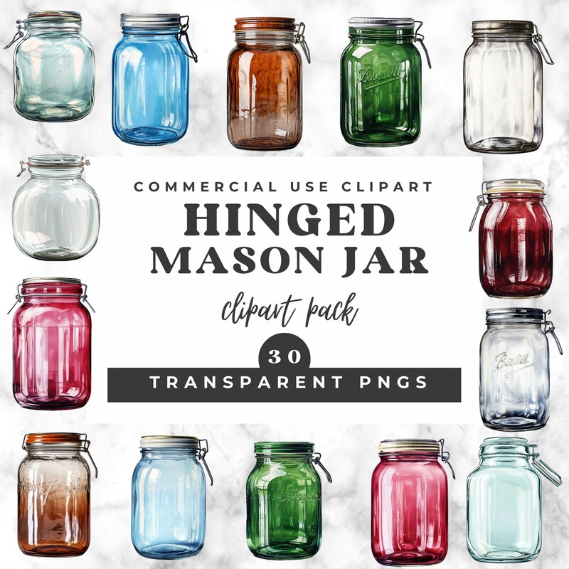 Mason Jars Clipart - Etsy