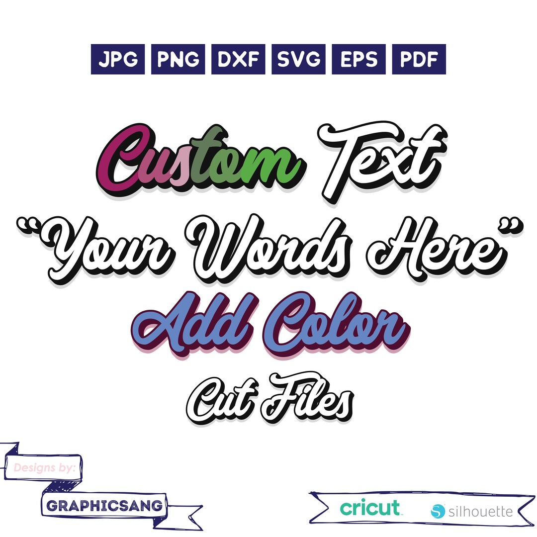 Custom Letters SVG PNG EPS Dxf Pdf, Colorful Cursive Letters, Custom ...