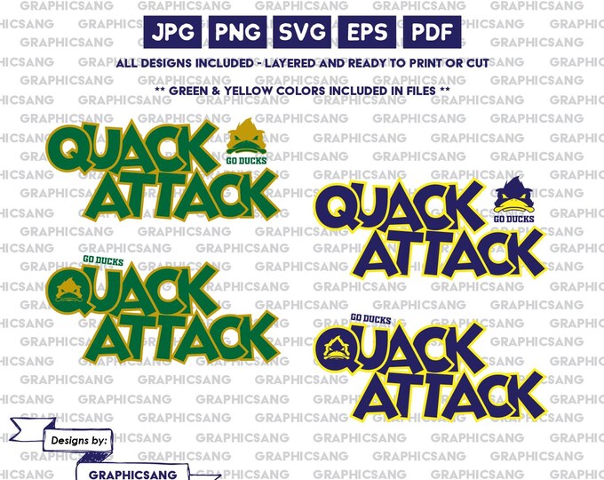 Quackattck SVG PNG Pdf Eps Dfx Jpg, Quack Attack Ducks Svg, Ducks Fan ...