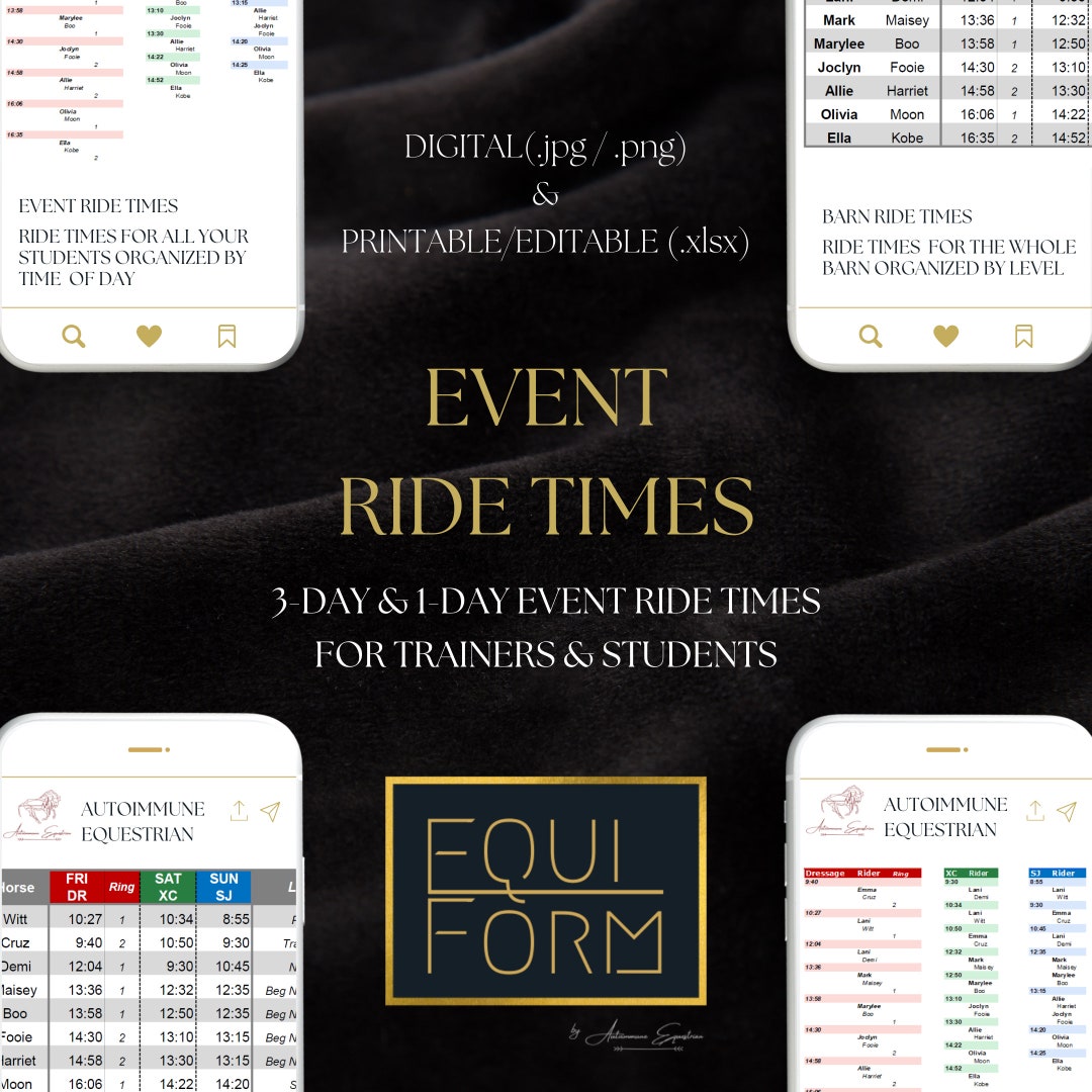 Event Ride Times Chart - Etsy