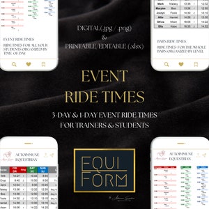 Event Ride Times Chart - Etsy