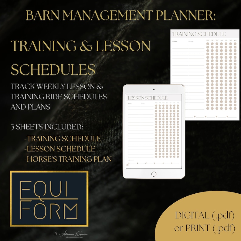 Training & Riding Lesson Schedules: Pages From the Equestrian Planners ...
