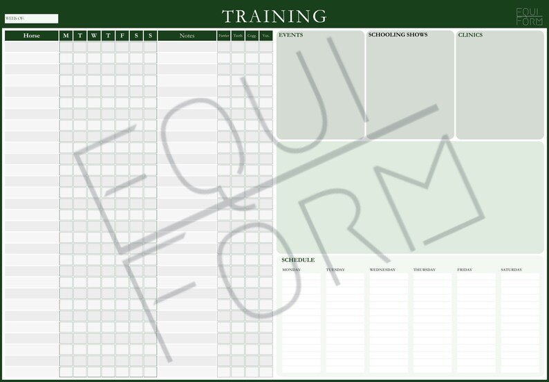 Equestrian Training Program Dry Erase Whiteboard - Etsy