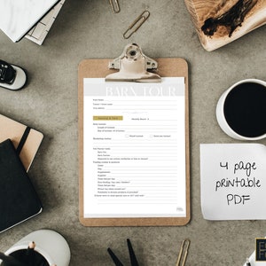 Horse Barn Tour Checklist - Etsy