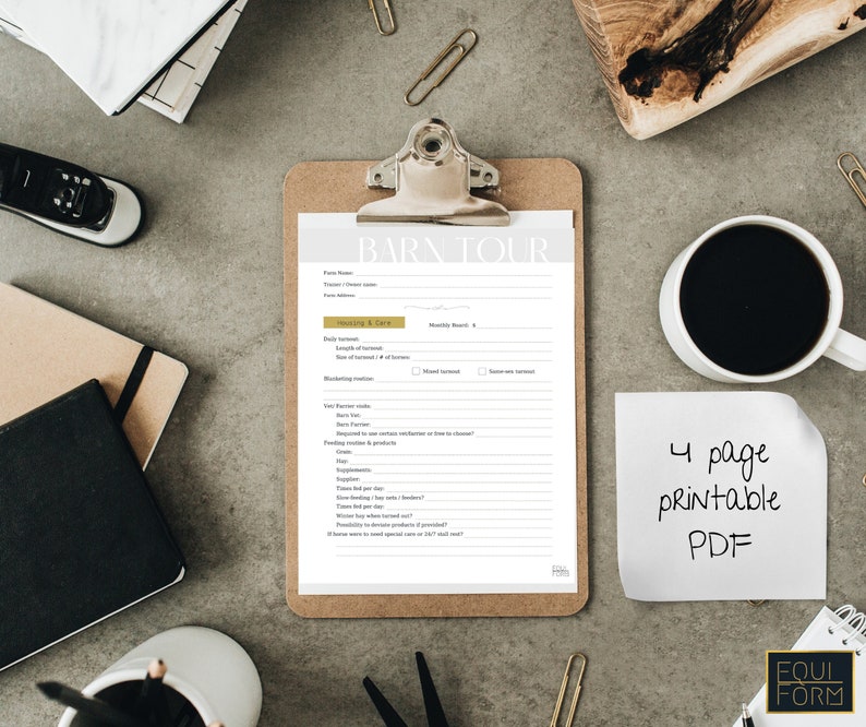 Horse Barn Tour Checklist - Etsy