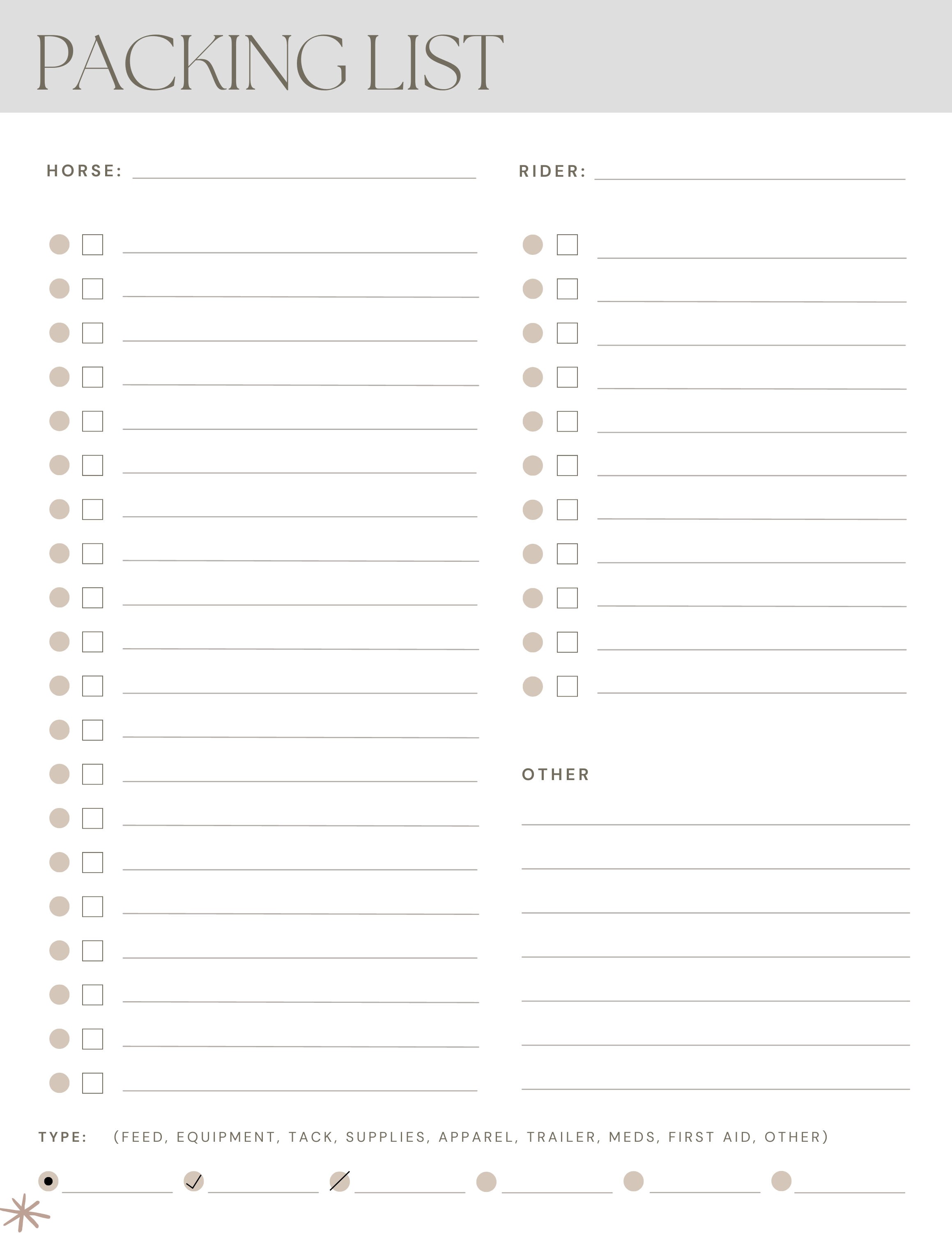 Horse Trailer Information & Packing List: Pages From the Equestrian ...