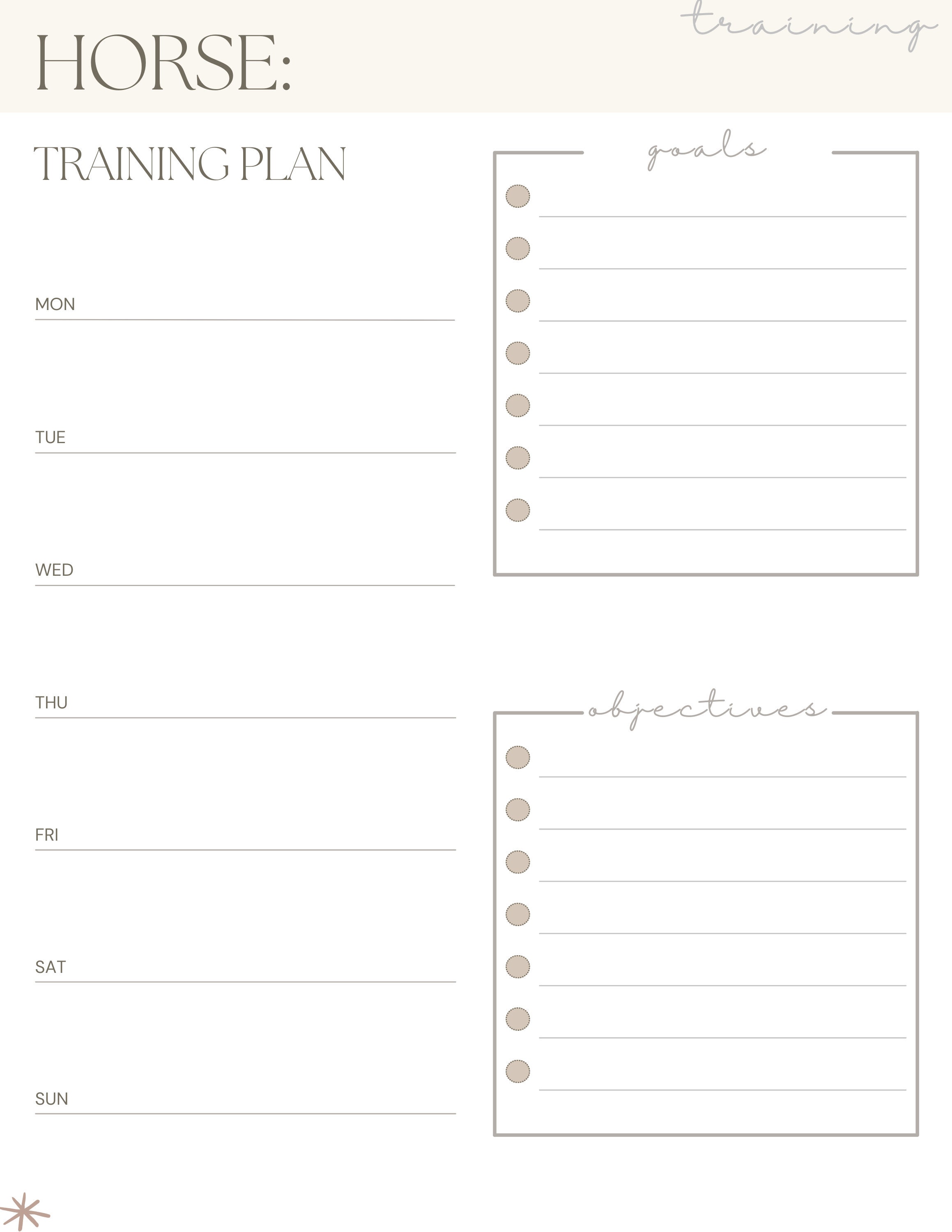 Training & Riding Lesson Schedules: Pages From the Equestrian Planners ...