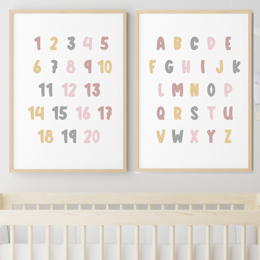Alphabet Poster, Alphabet Wall Art, Number Poster, Number Print ...