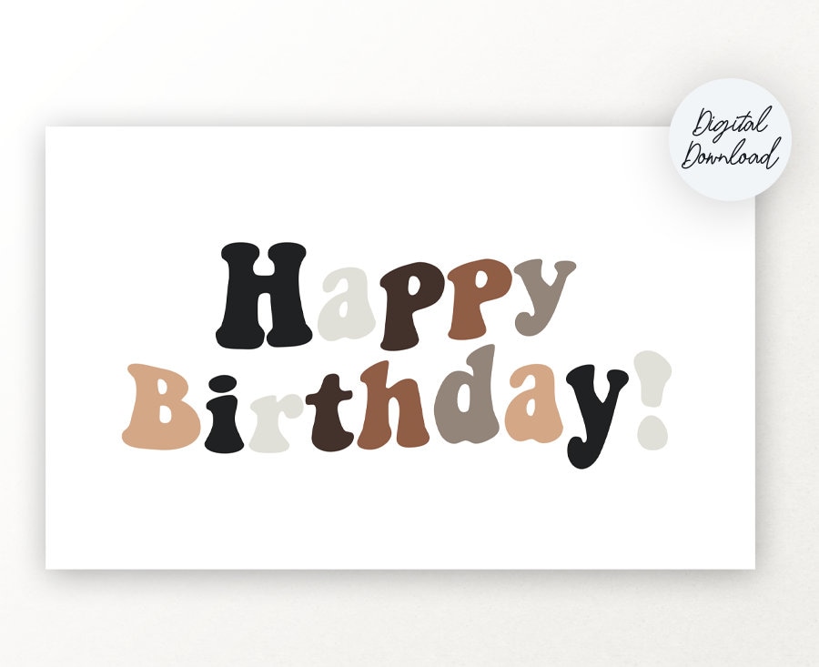 Happy Birthday Printable Greeting Card Digital Greeting Card - Etsy