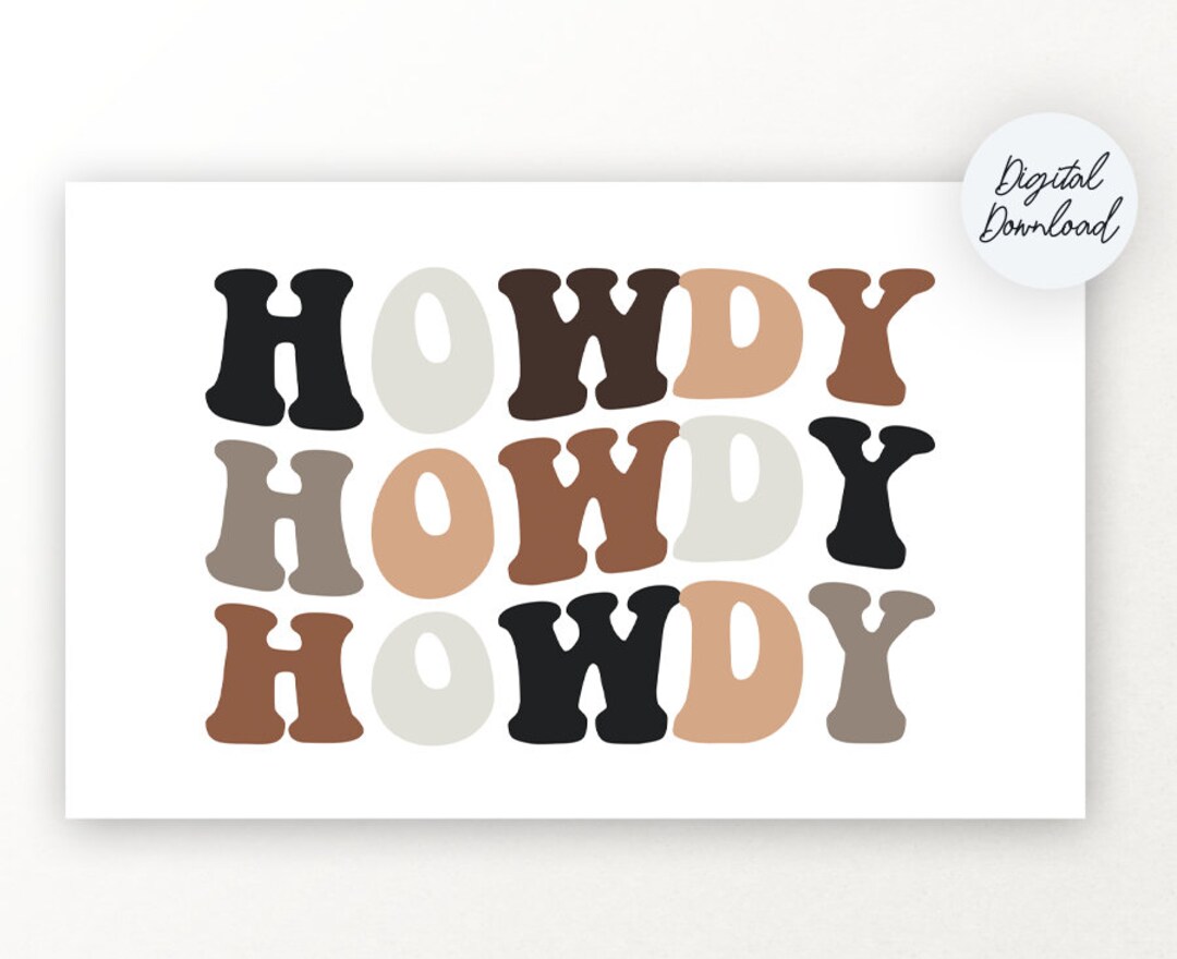 Howdy Printable Greeting Card Digital Greeting Card Greeting - Etsy