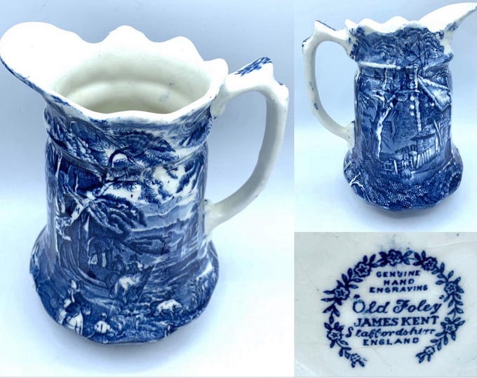 James Kent England Old Foley Blue Transferware Pitcher - Etsy