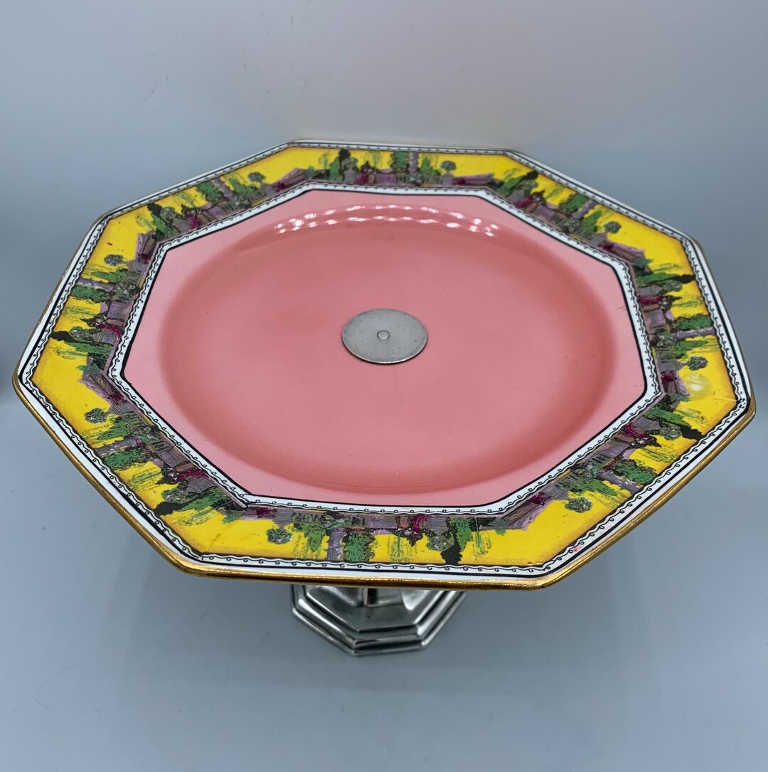 Pedestal Serving Plate, Vintage Winton Ware Grimwades Roman Garden ...