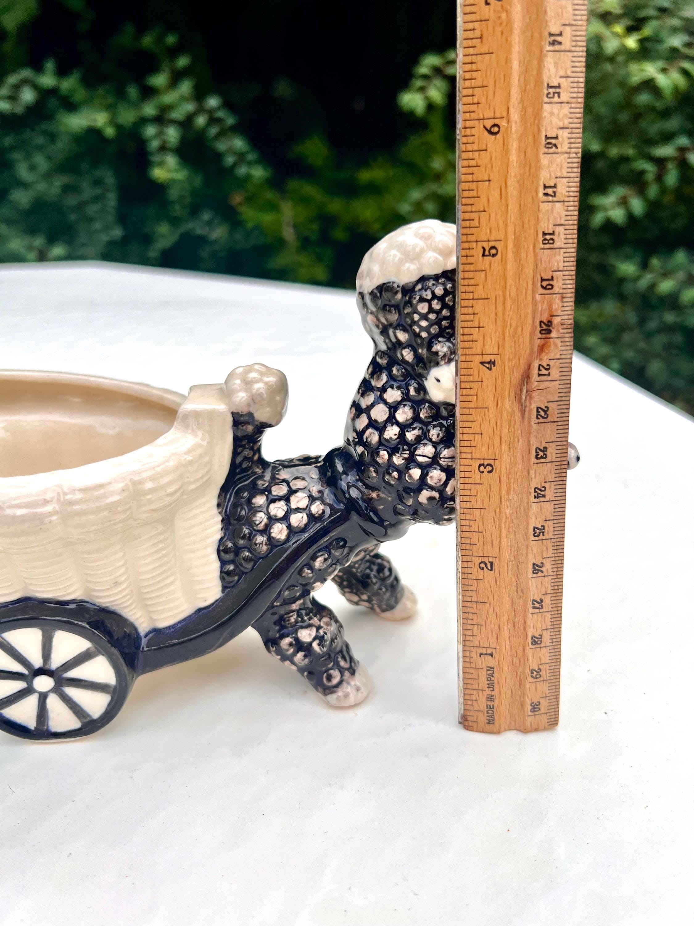 Poodle Pulling Cart Planter, Hand Decorated, by Shafford, Made in Japan ...