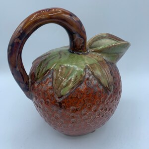 Pitcher / Vase, Hand-painted Italian Ceramic Strawberry Pitcher - Etsy