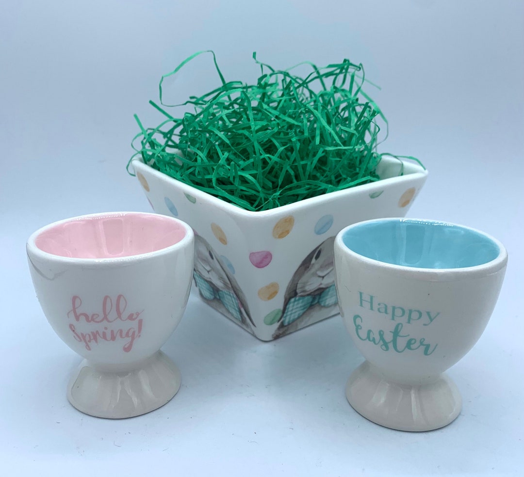 Adorable Ciroa Easter Parade Snack Bowl and Egg Cups unmarked - Etsy