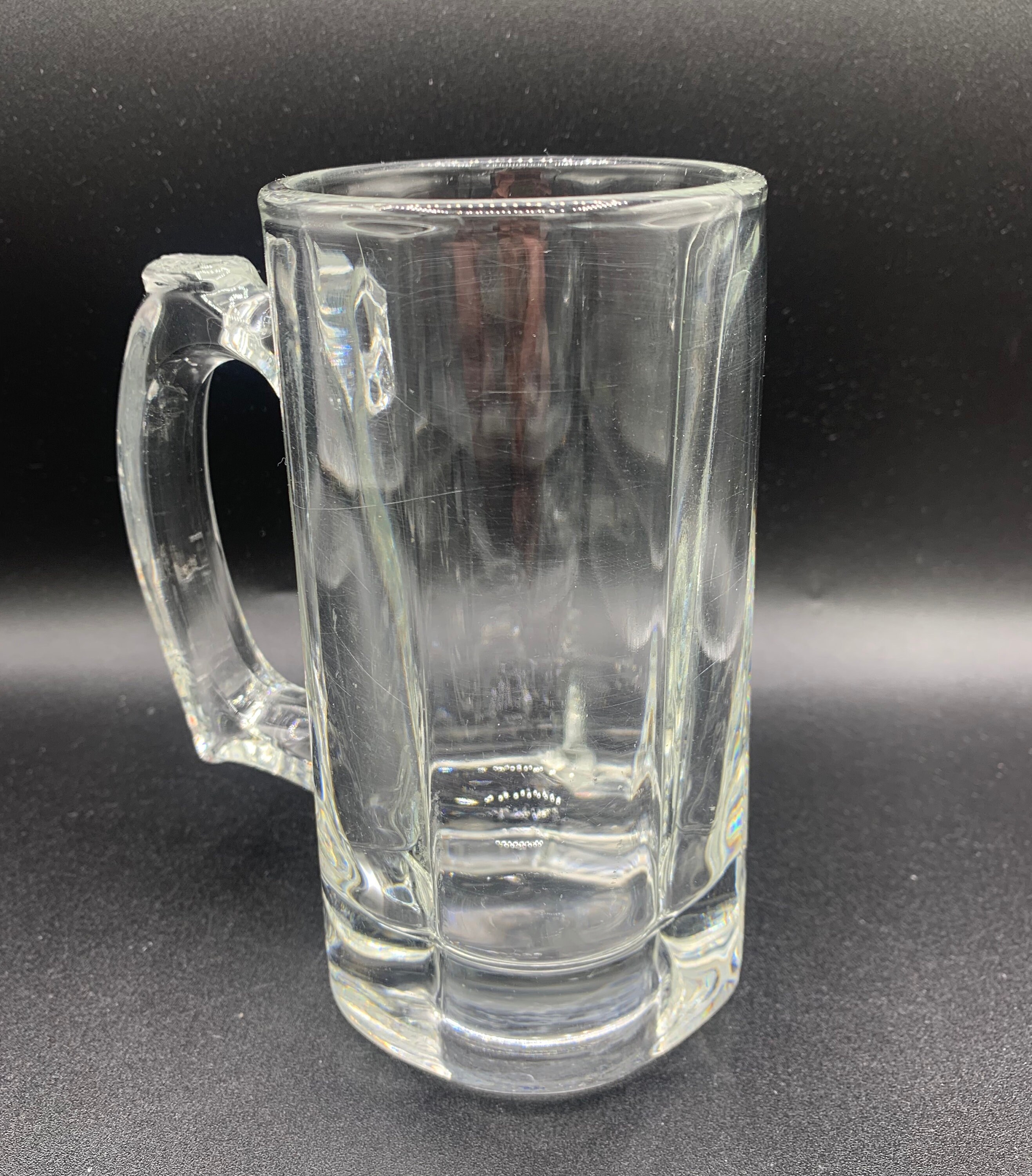 Libbey Clear Glass Beer Mugs / Seidels, Six-panelled, Thumb Grip Handle, Set of 2 - Etsy