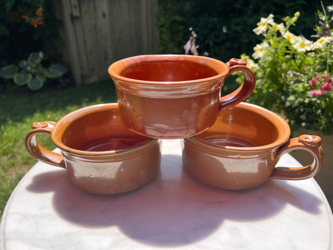 Ripple Pottery Butterscotch Lustre Soup Bowl With Handle - Etsy