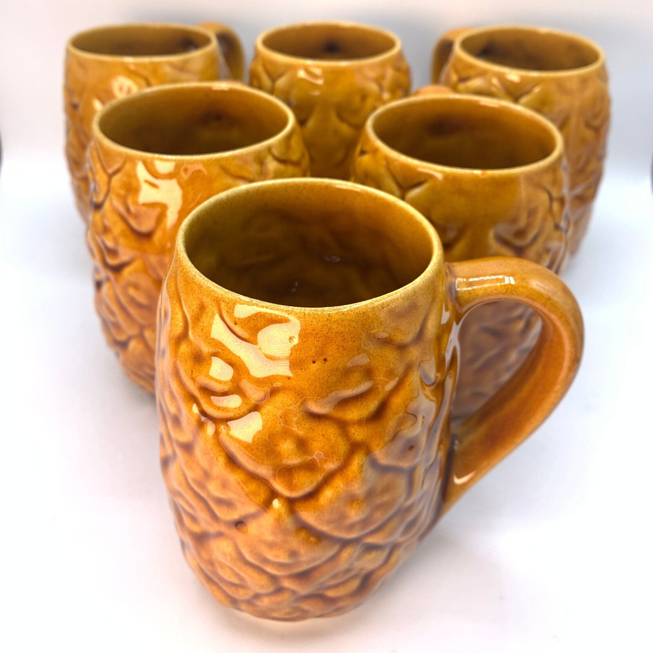 Tiki Bar Pineapple Pitcher and Six Mugs Set, Kerangol - Etsy