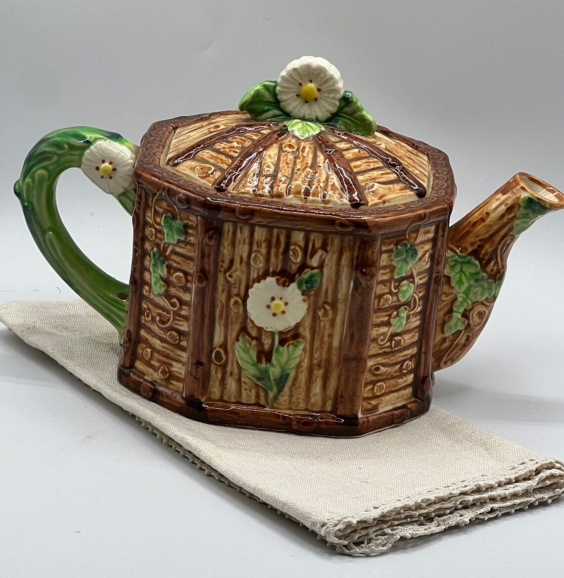 Marutomo Ware Majolica Teapot - Etsy