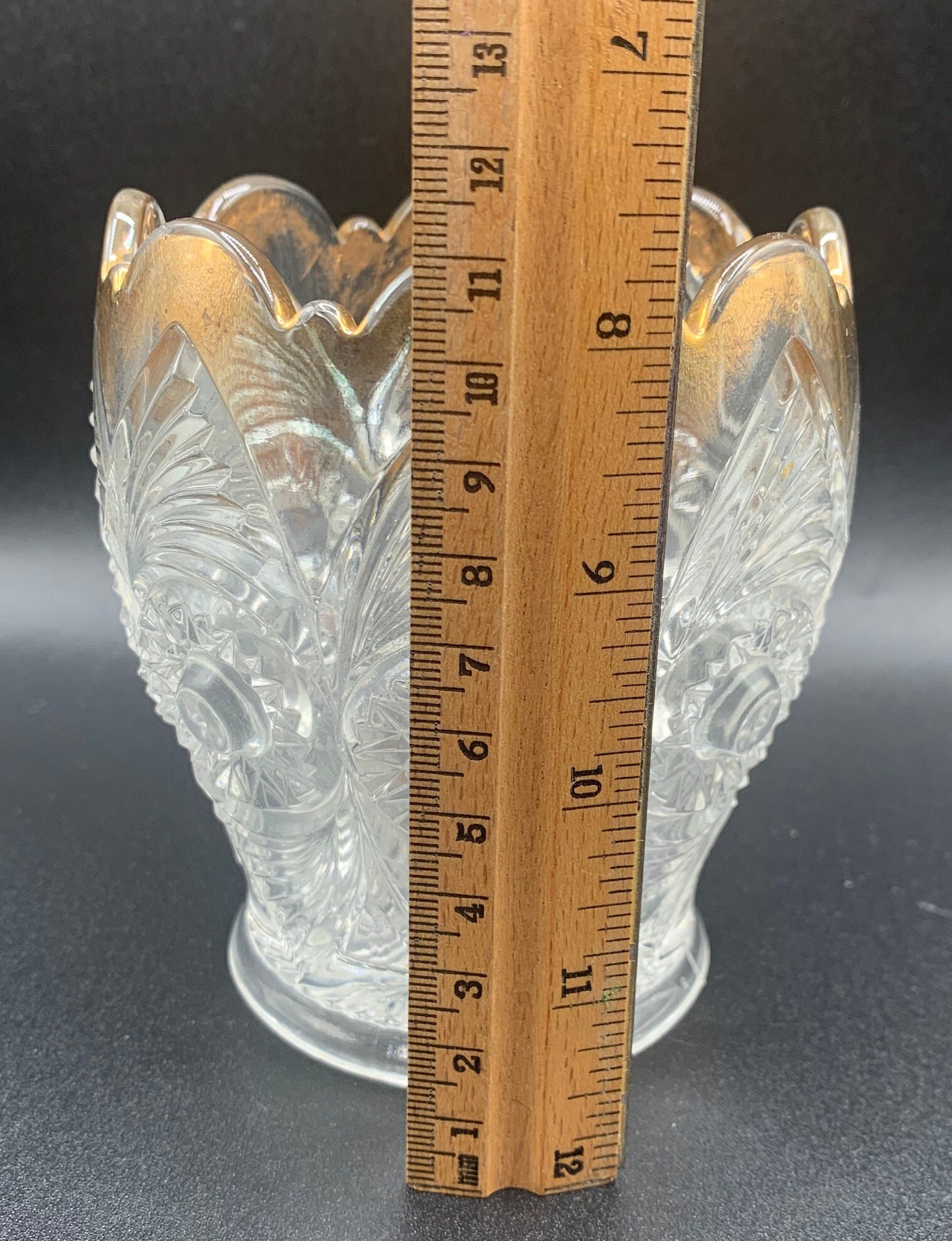 EAPG Bullseye & Fan Pattern Gold-rimmed Glass Spooner - Etsy