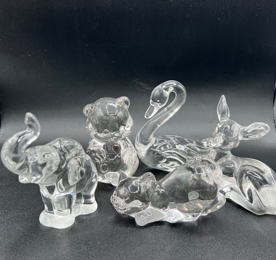 Fenton Clear Glass Animal Figurines / Paperweights Choice - Etsy