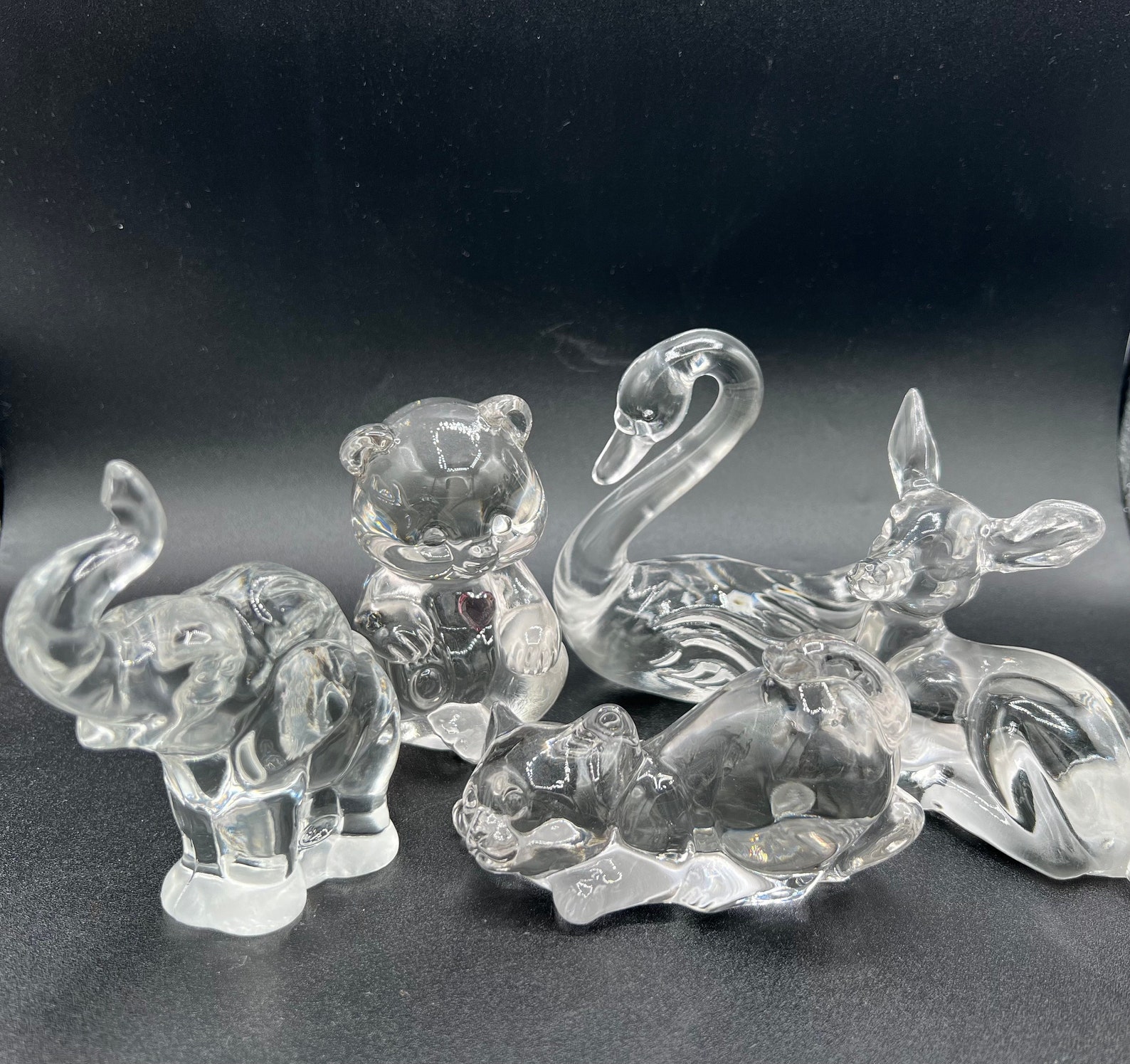 Fenton Clear Glass Animal Figurines / Paperweights Choice - Etsy