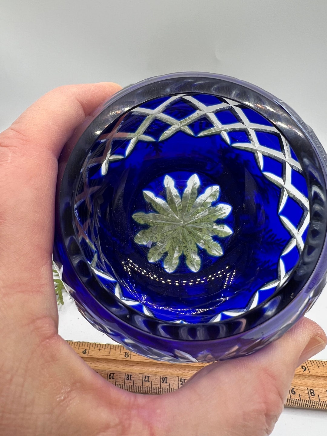 Votive Vase, Cobalt Blue Godinger Cut to Clear Lead Crystal Votive Vase ...