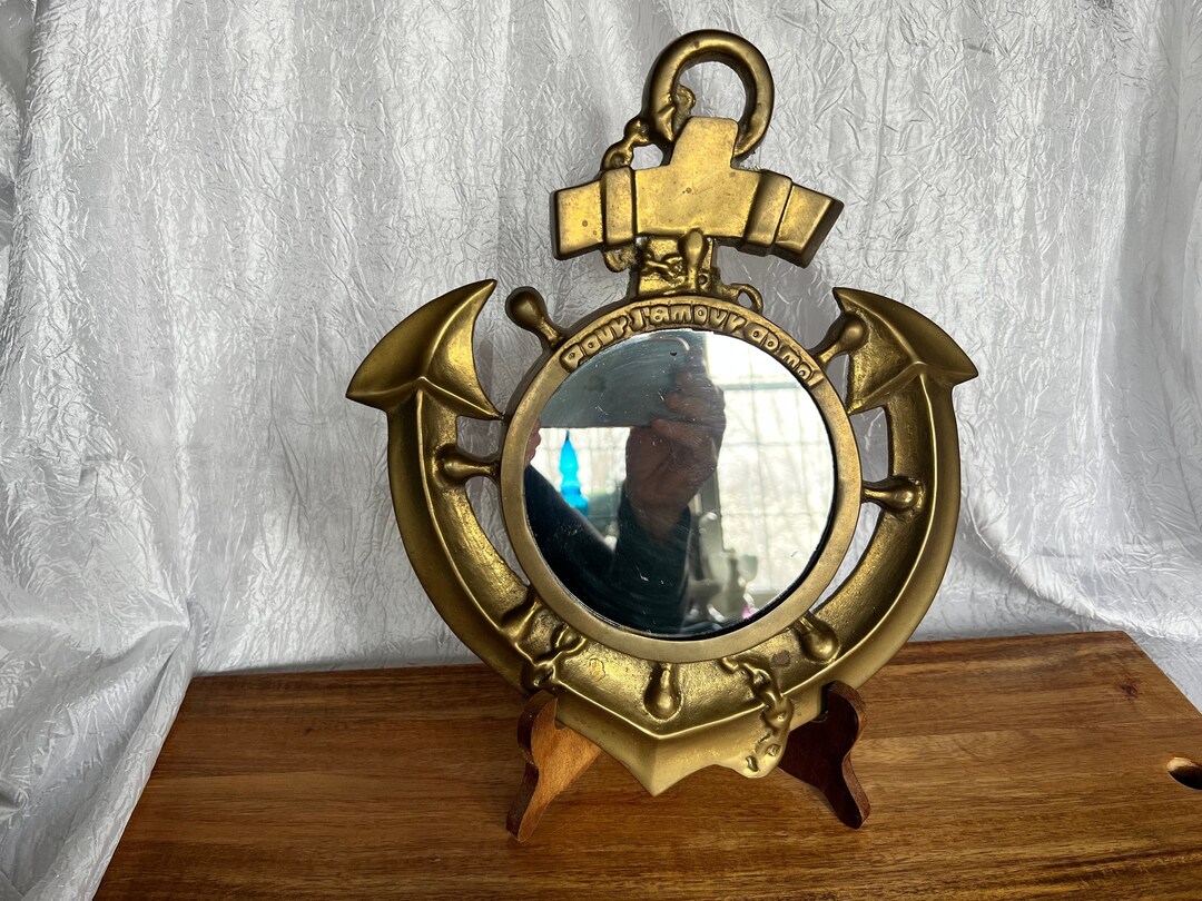 Brass Anchor Mirror / Ship's Wheel / Porthole Vintage Mirror - Etsy