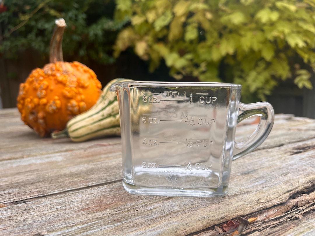 Kelloggs Measuring Cup, Rectangular Depression Glass, Promotional ...