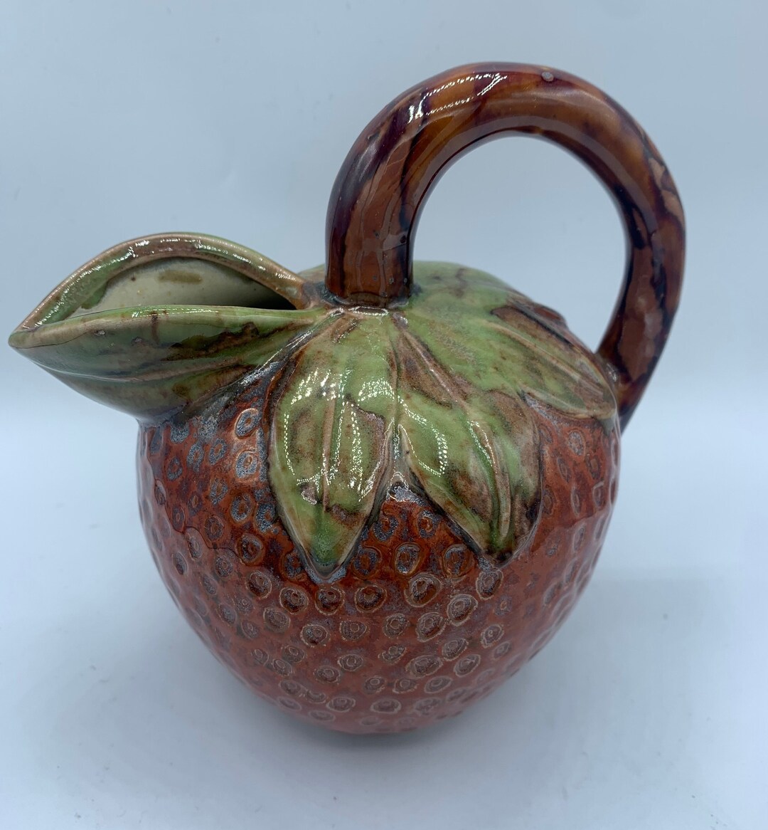 Pitcher / Vase, Hand-painted Italian Ceramic Strawberry Pitcher - Etsy