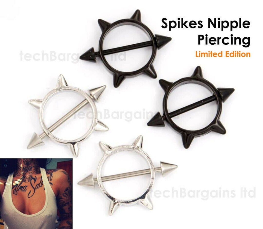1 Pair Spike Shape Piercing Shield Bars Steel Piercing Nipple - Etsy