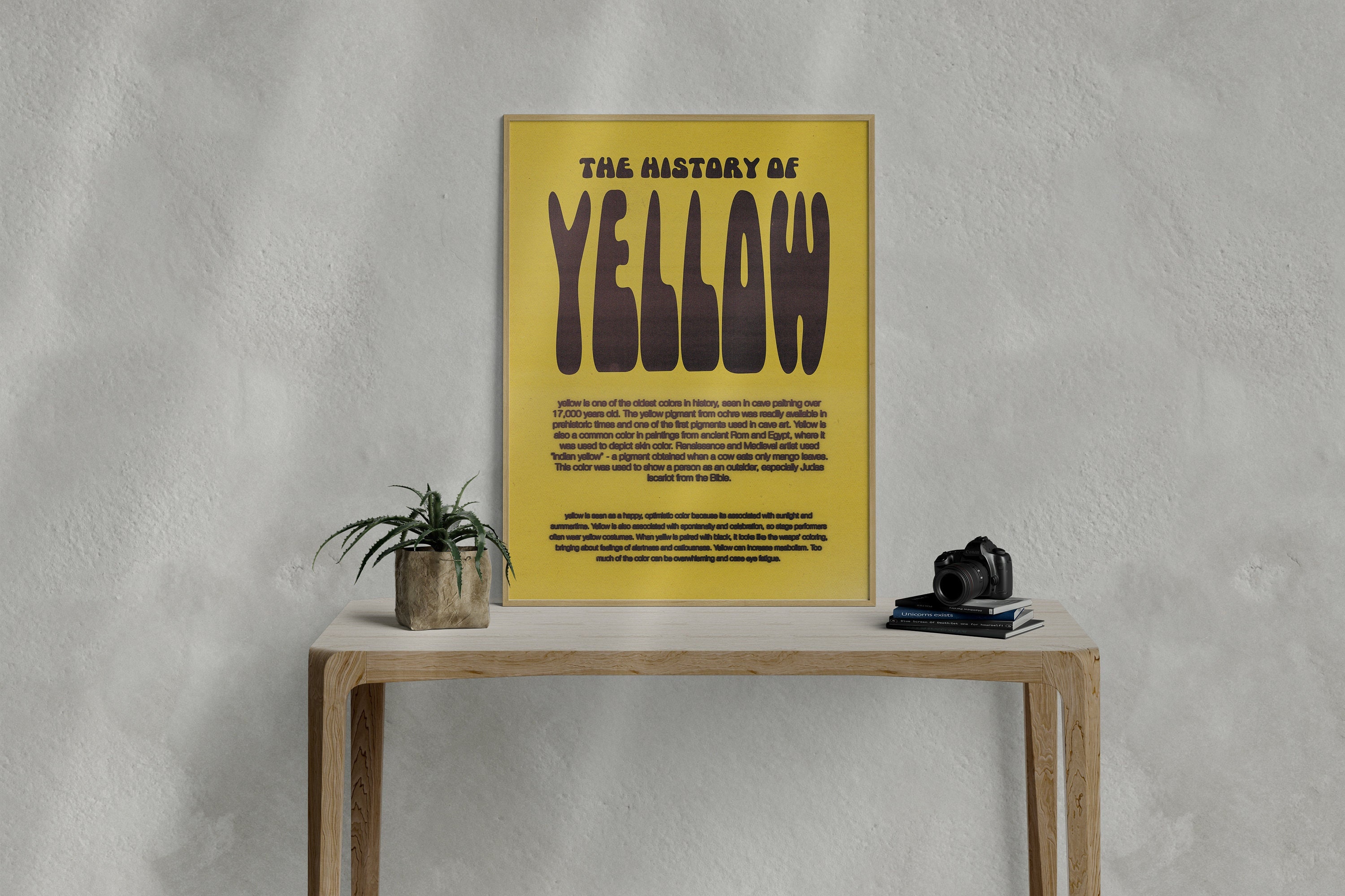 Yellow Poster Vintage Art Wall Decor Gift Retro Gifts - Etsy