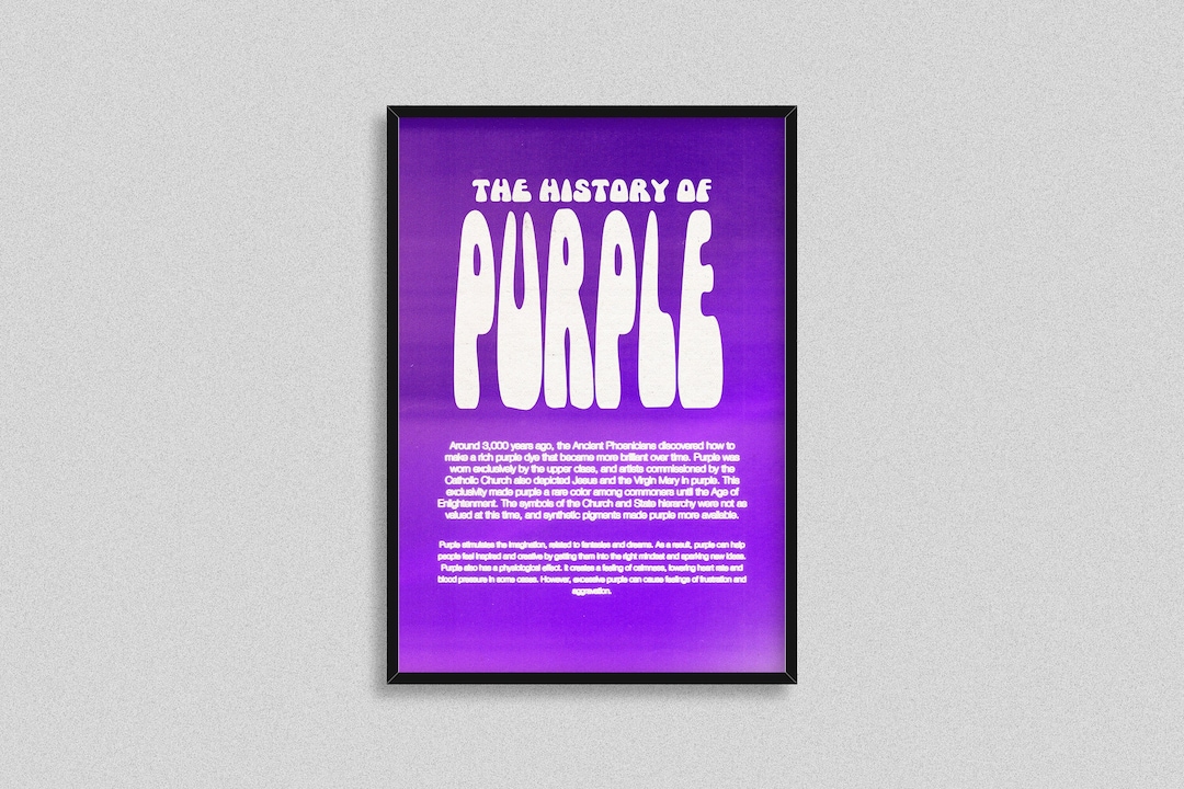 Purple Poster, Vintage Art, Wall Decor Gift, Retro Poster, Purple Wall ...