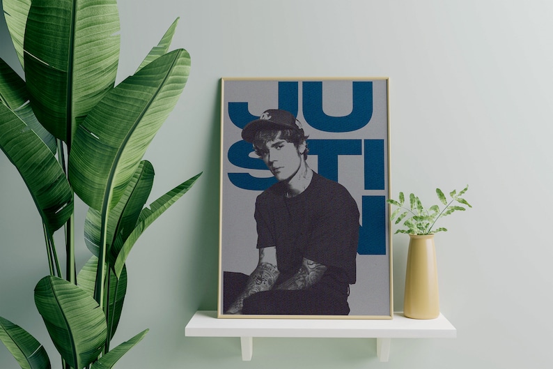 Justin Bieber Poster - Bieber Poster - Pop Music Wall Art - Digital ...