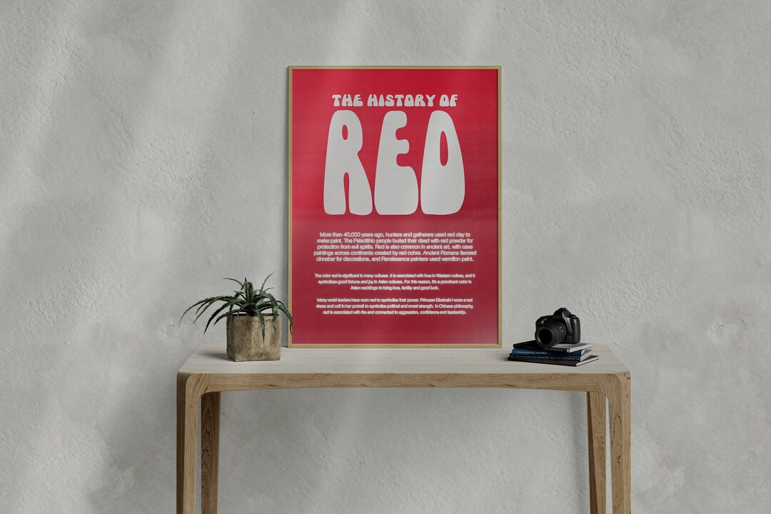 Red Poster, Vintage Art, Wall Decor, Retro Gifts, Red Art, Trendy Red ...