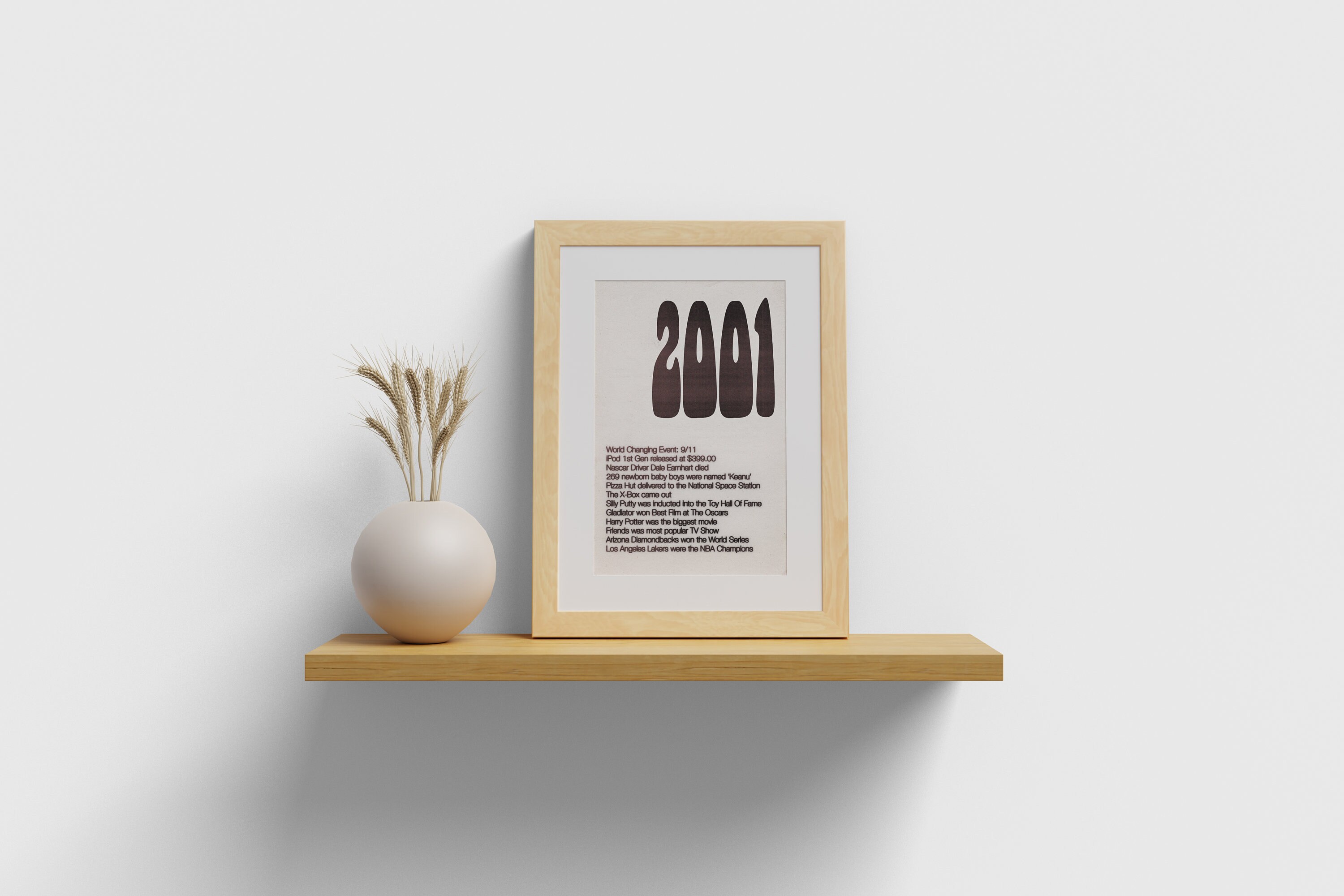 2001 Poster, Vintage Art, Wall Decor Gift, Retro, 2001 Art, Birthday ...