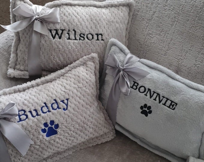 Personalised Embroidered Pet Cushion. Puppy / Dog Kitten / Cat - Etsy