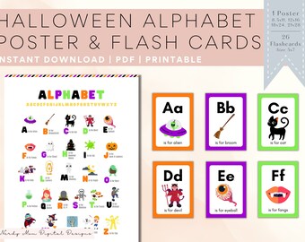 Halloween Abc Poster - Etsy