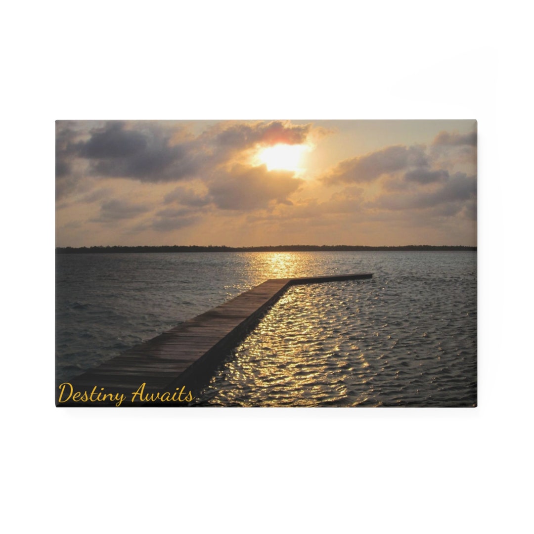 Destiny Awaits, Ocean Sunset, Button Magnet, Rectangle - Etsy