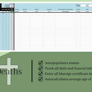 UK Ancestry Findmypast Family History Template Excel Spreadsheet iPad ...