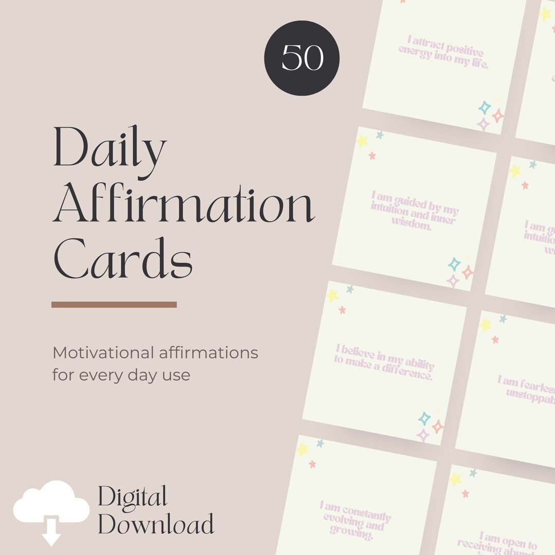 Empower Your Day With Daily Affirmation Cards Positive - Etsy