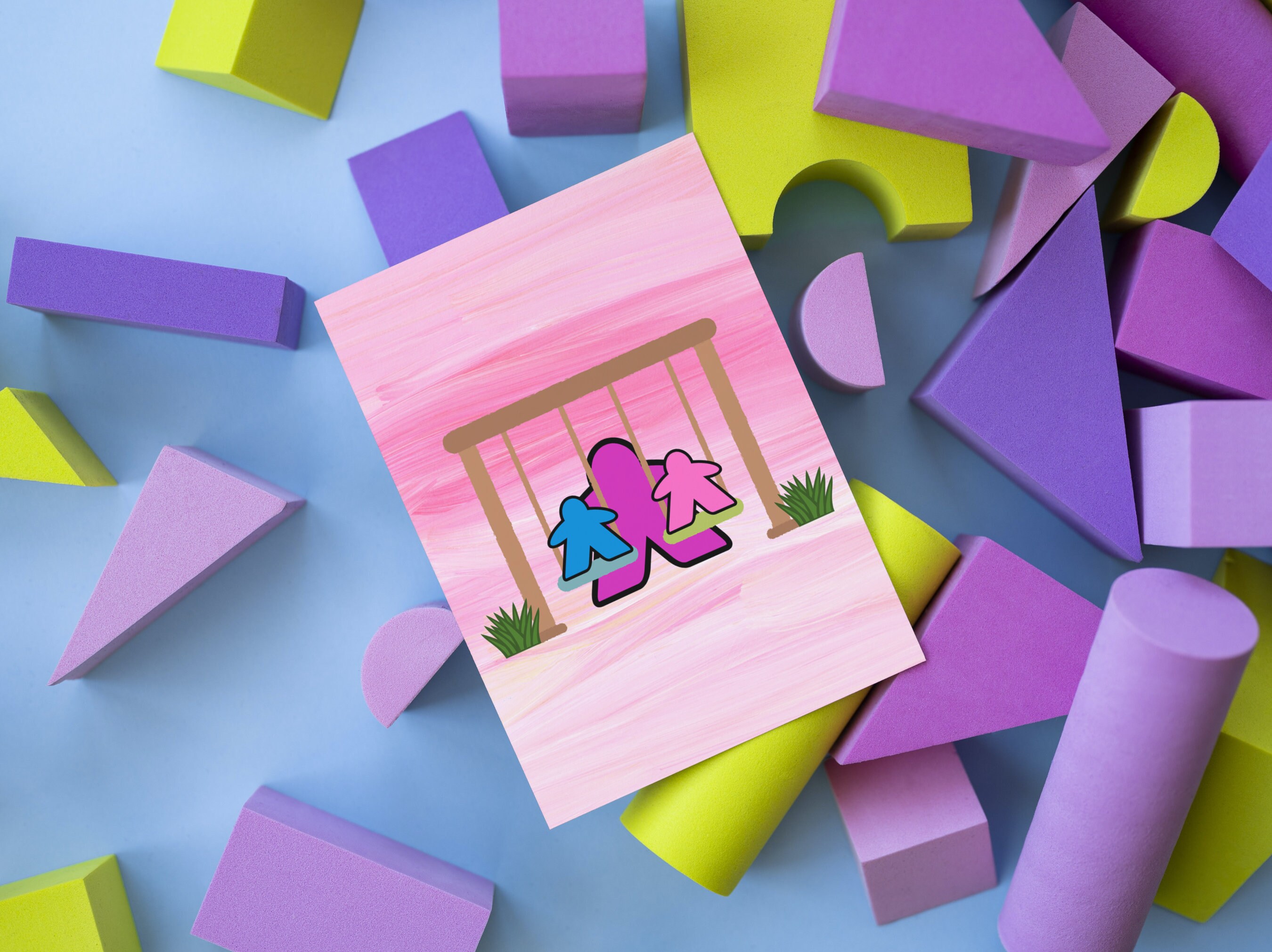 Board Game Mother's Day Card Swing Set Meeples Portrait Printable, Blank Inside - Etsy
